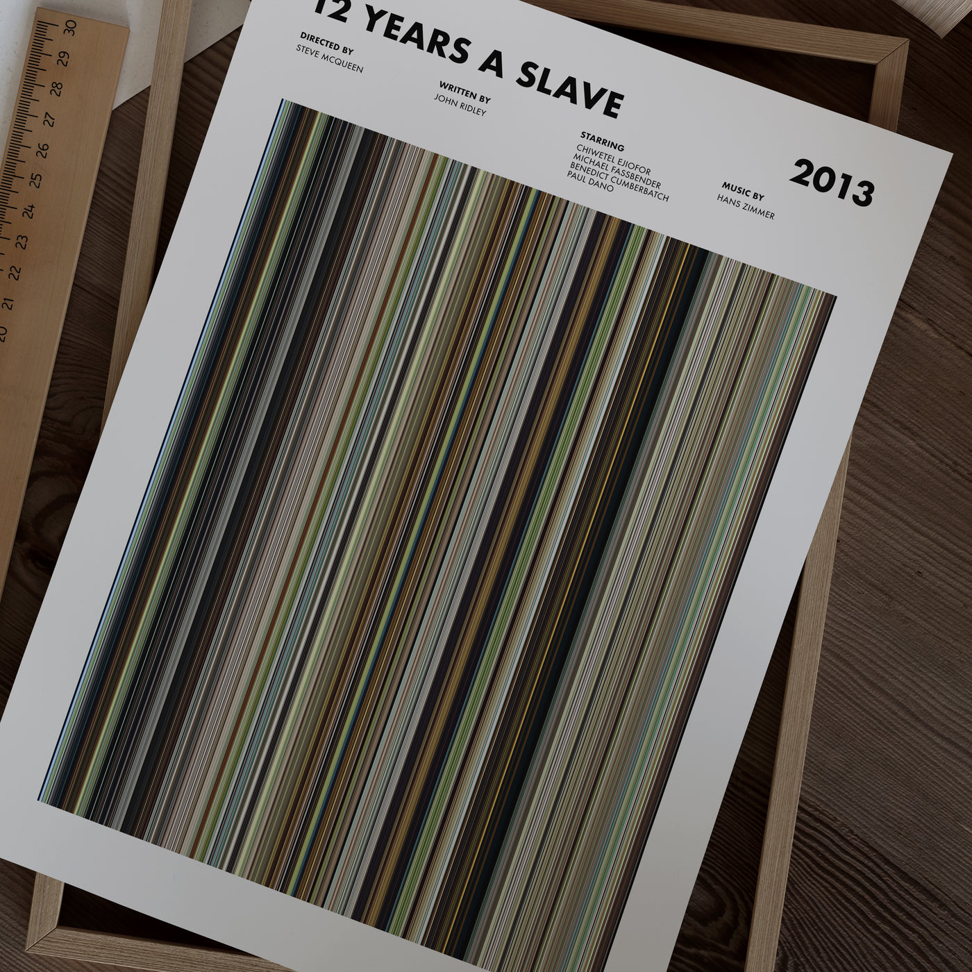 12 Years A Slave Movie Barcode Poster — Movie Hues