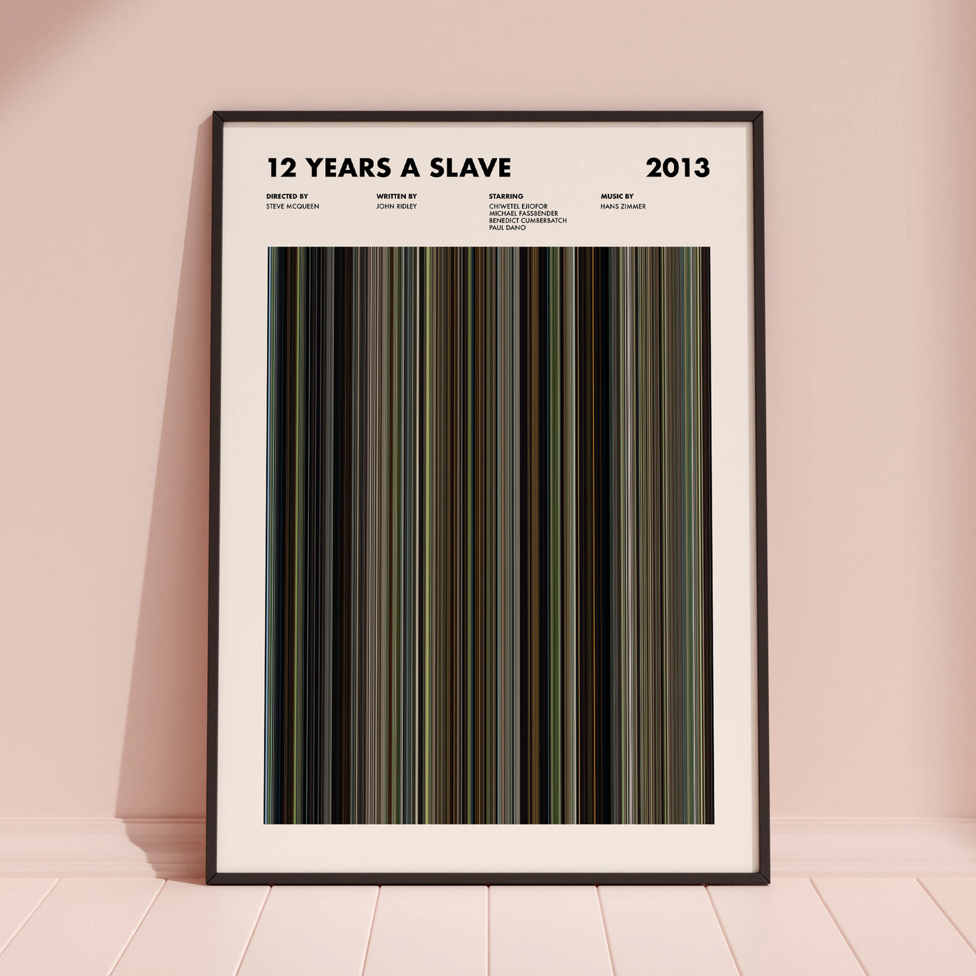 12 Years A Slave Movie Barcode Poster — Movie Hues