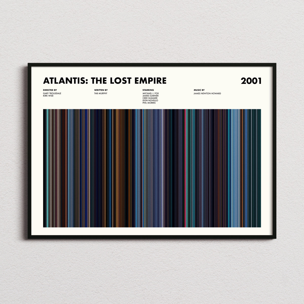 Atlantis The Lost Empire Movie Barcode Poster — Movie Hues