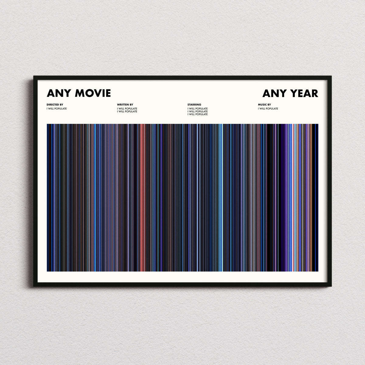 Custom Movie Barcode Poster — Movie Hues