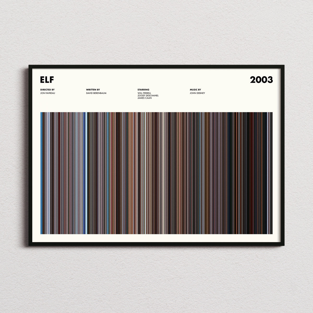Elf Movie Barcode Poster — Movie Hues
