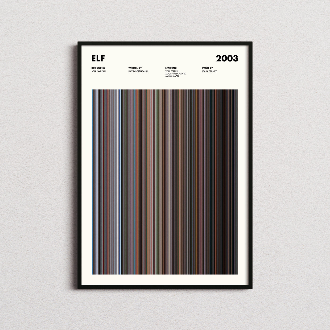 Elf Movie Barcode Poster — Movie Hues