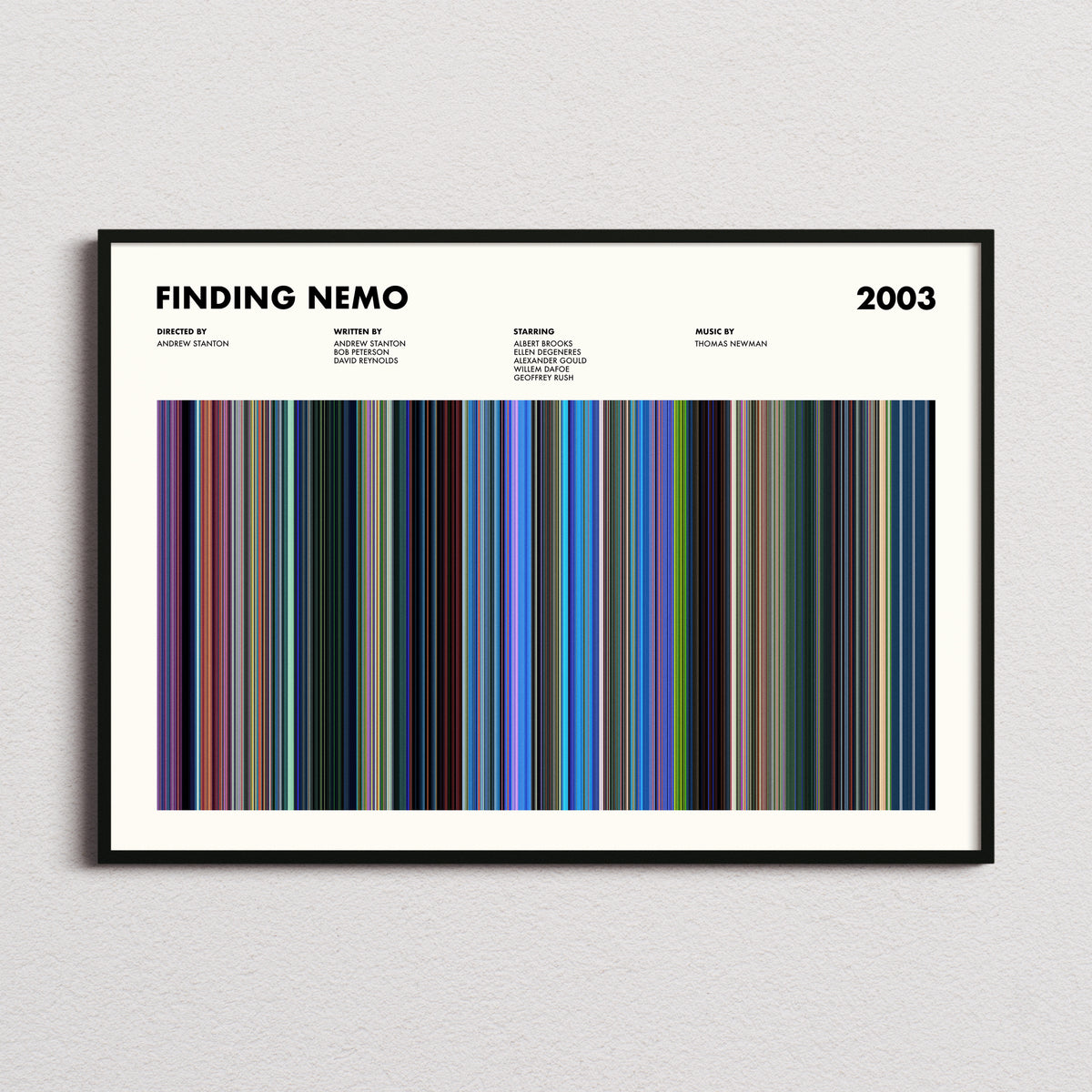 Finding Nemo Movie Barcode Poster — Movie Hues