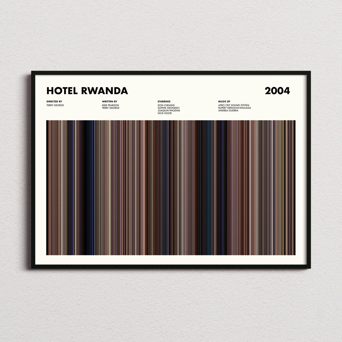 Hotel Rwanda Movie Barcode Poster — Movie Hues