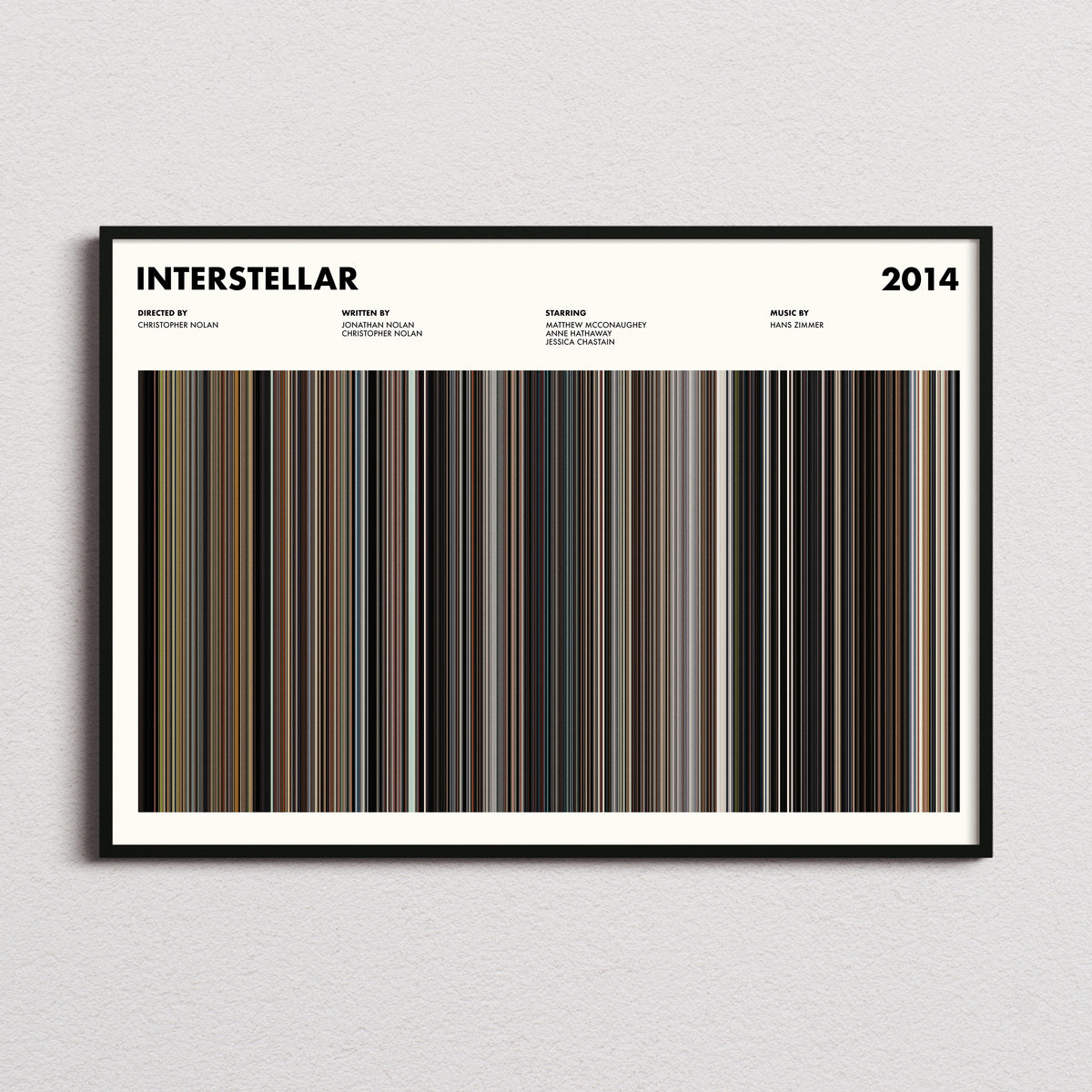 Interstellar Movie Barcode Poster — Movie Hues