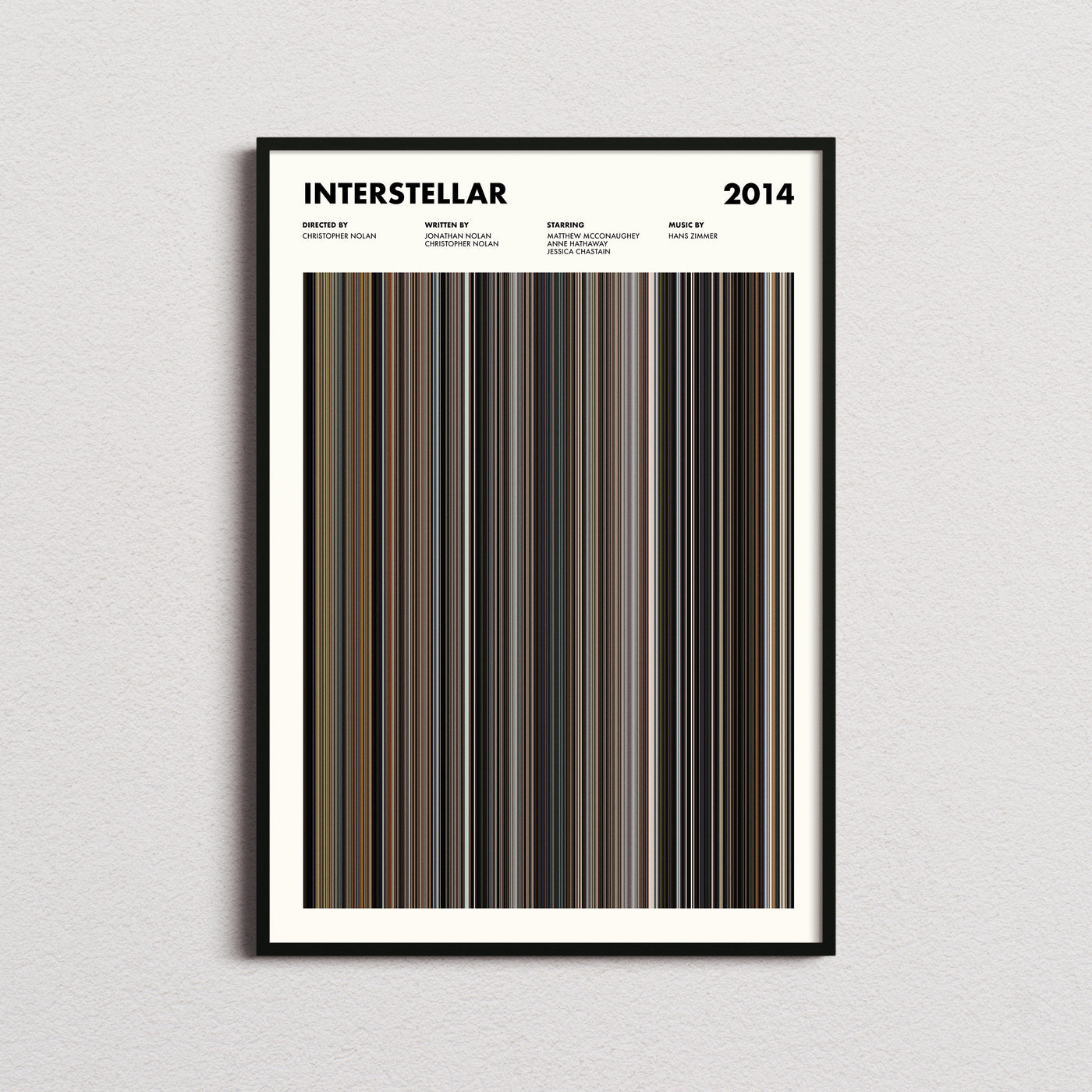 Interstellar Movie Barcode Poster — Movie Hues
