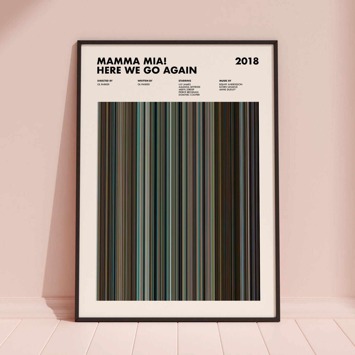 Mamma Mia Here We Go Again Movie Barcode Poster — Movie Hues