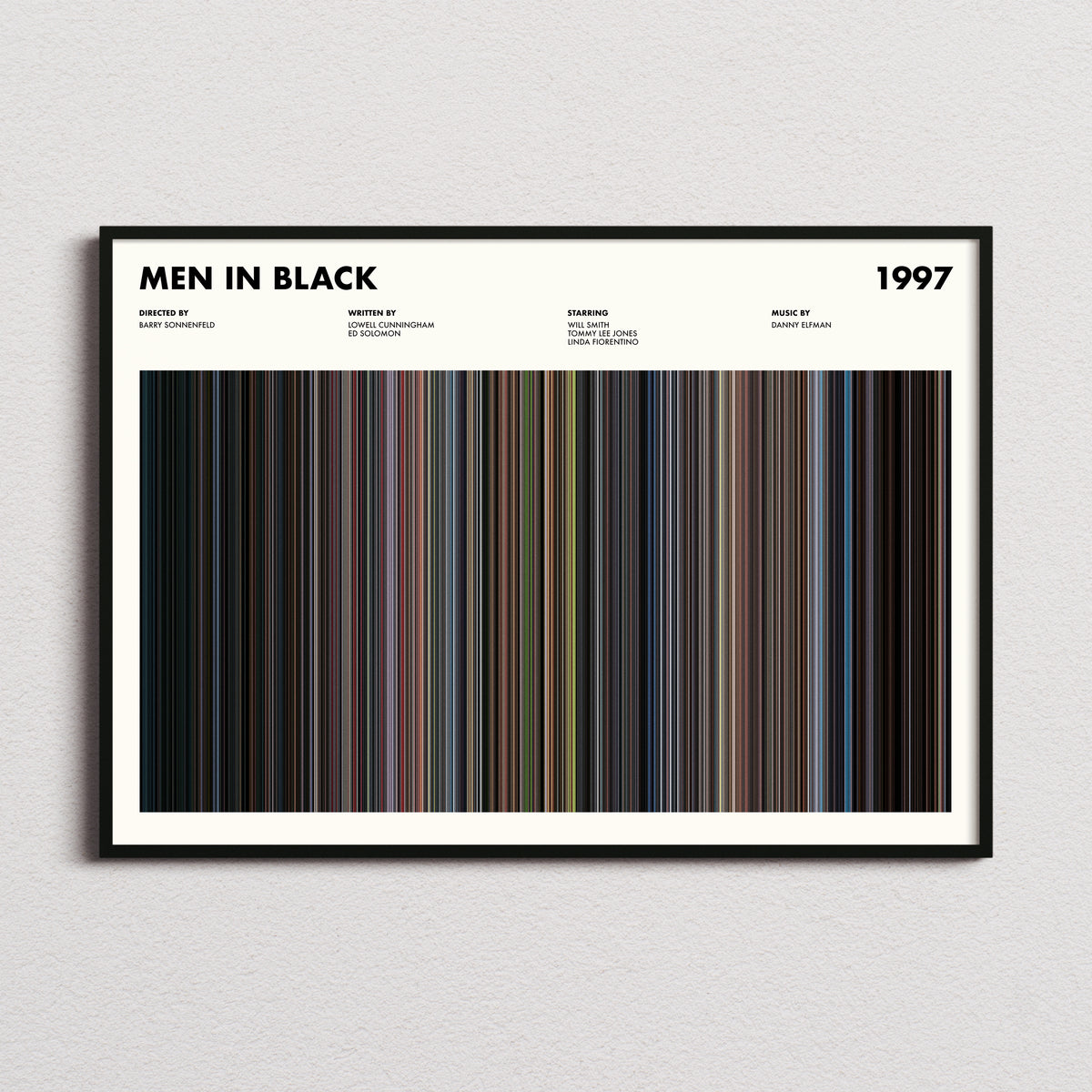 Men In Black Movie Barcode Poster — Movie Hues
