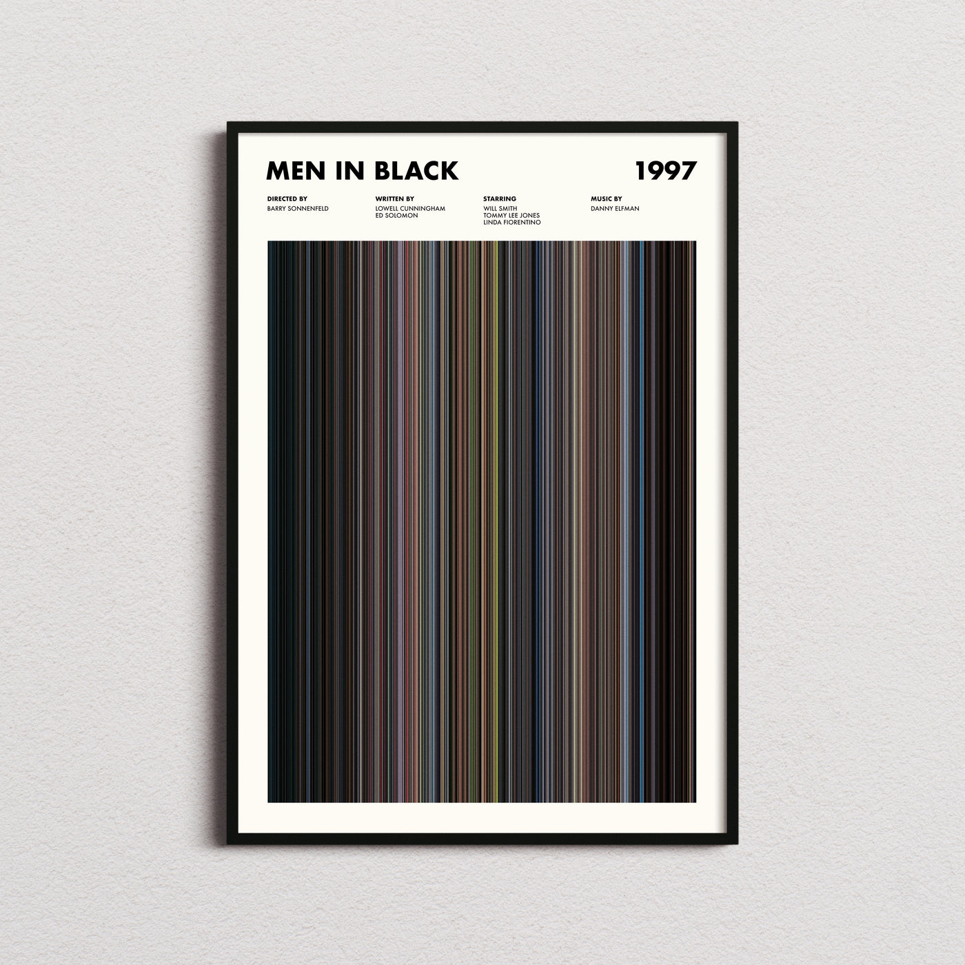 Men In Black Movie Barcode Poster — Movie Hues