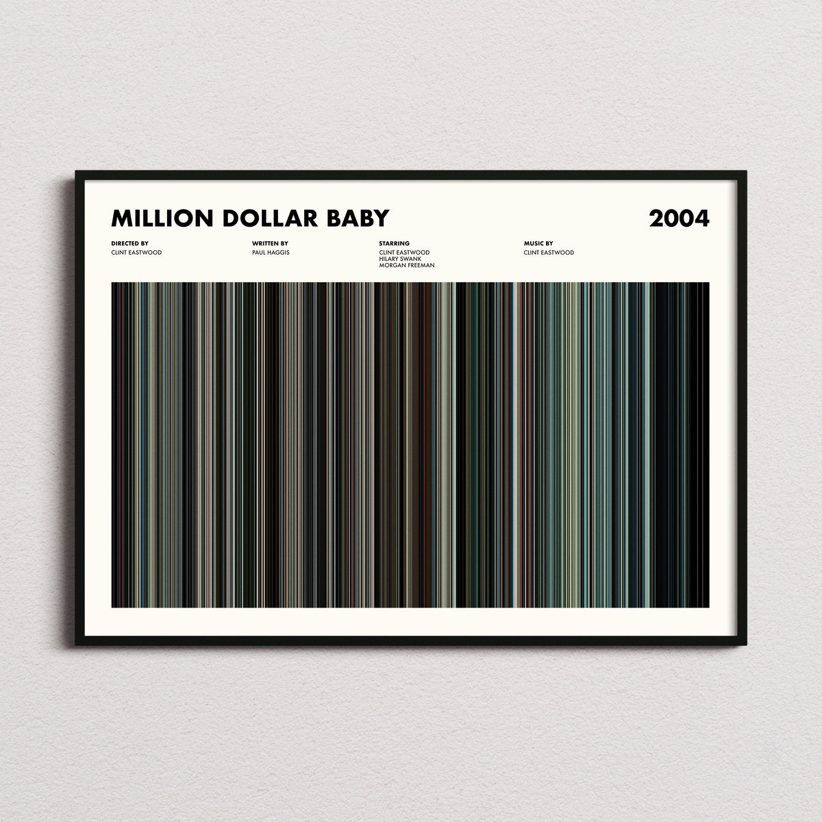 Million Dollar Baby Movie Barcode Poster — Movie Hues