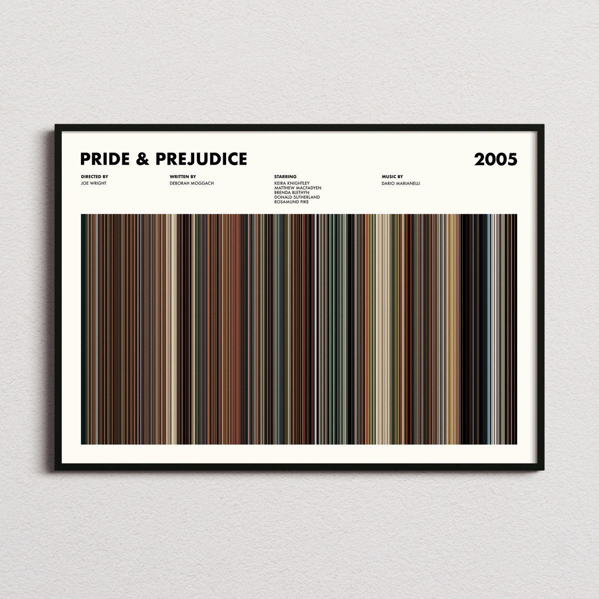 Pride and Prejudice 2005 Movie Barcode Poster — Movie Hues