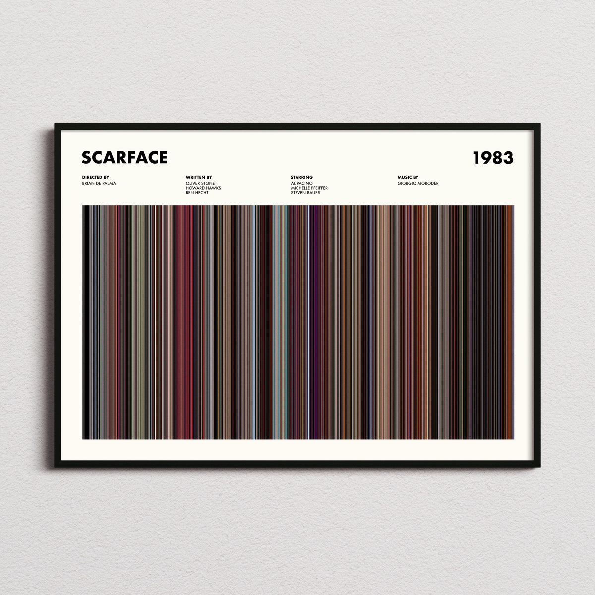 Scarface Movie Barcode Poster — Movie Hues