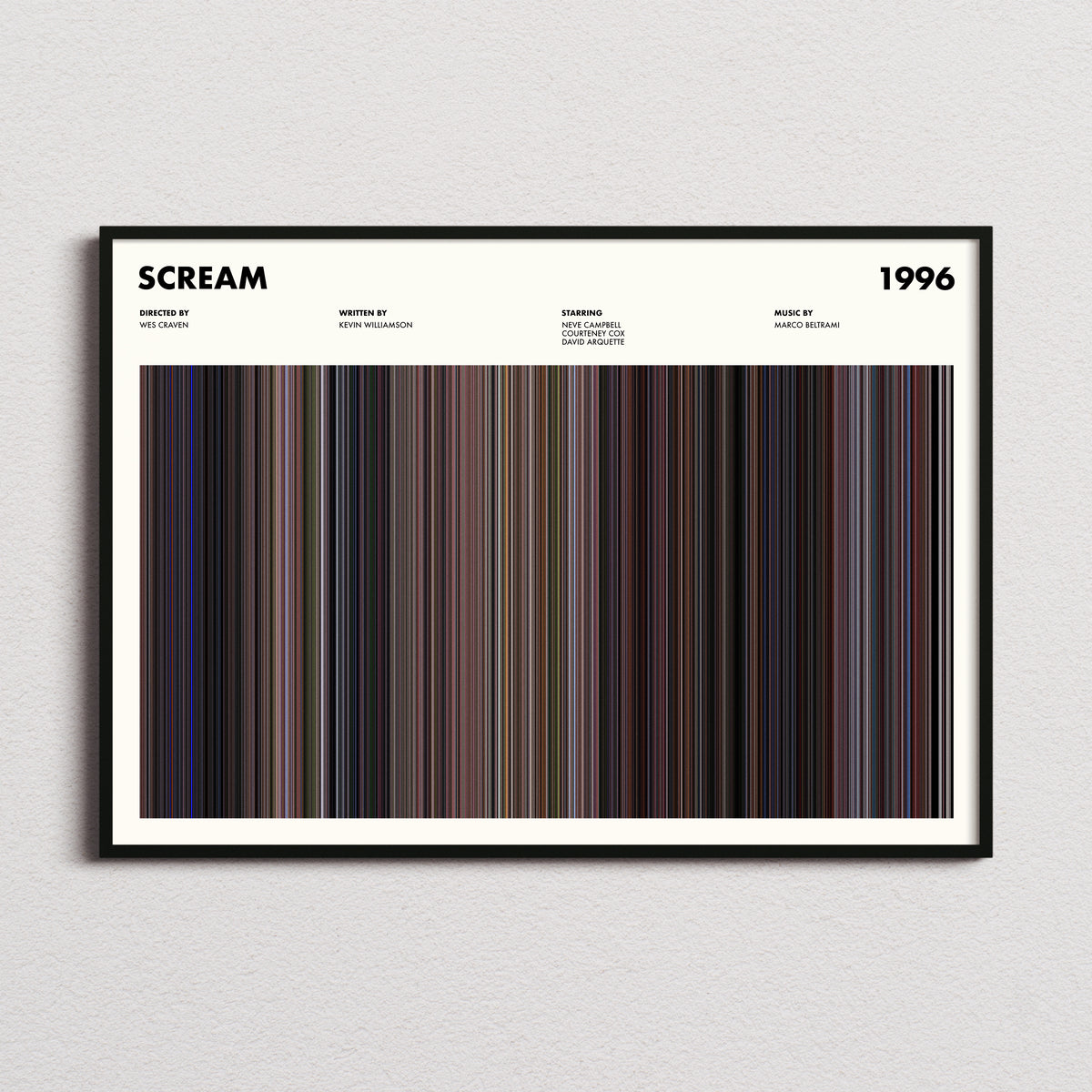 Scream Movie Barcode Poster — Movie Hues