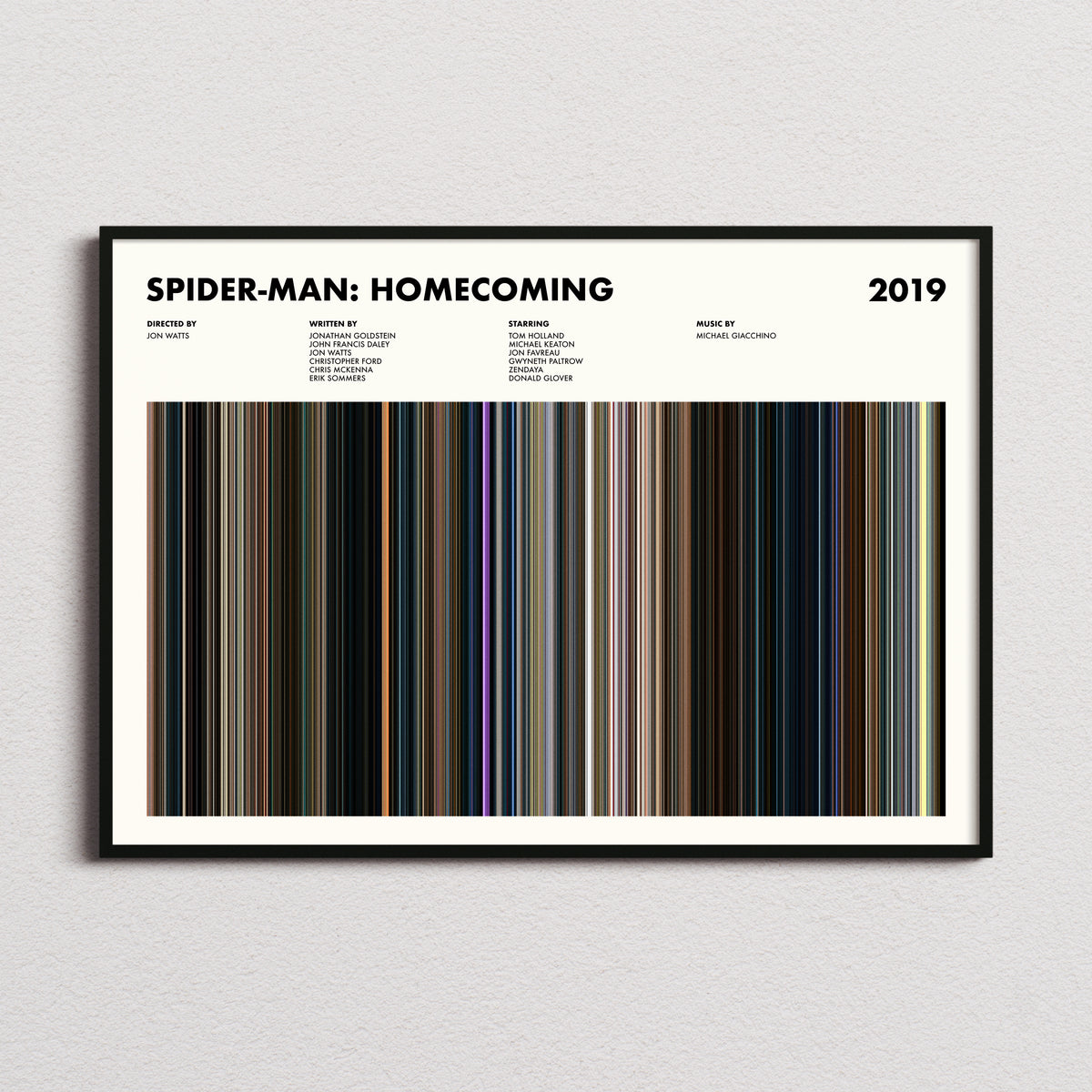 Spider-Man Homecoming Movie Barcode Movie Barcode Poster — Movie Hues