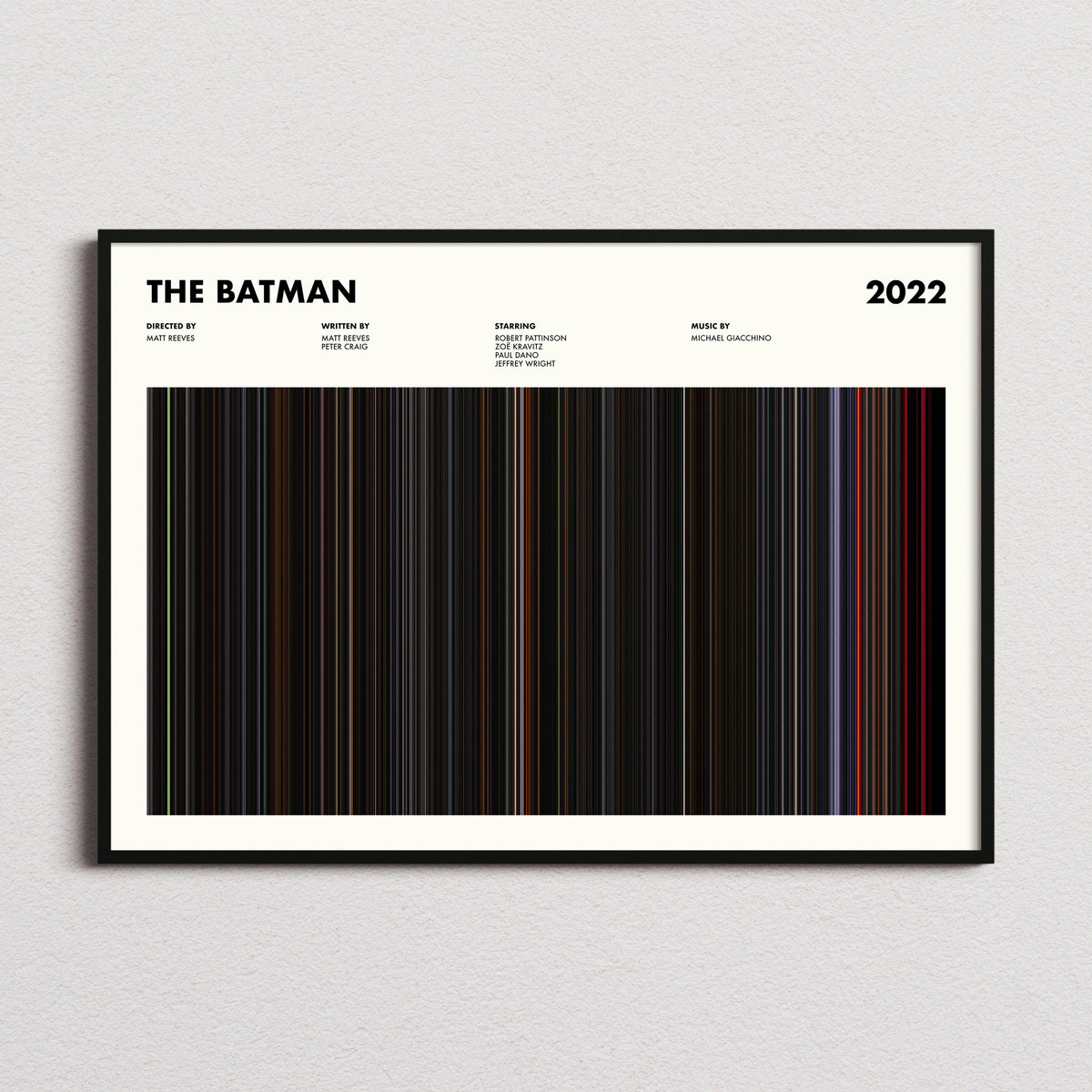 The Batman Movie Barcode Poster — Movie Hues
