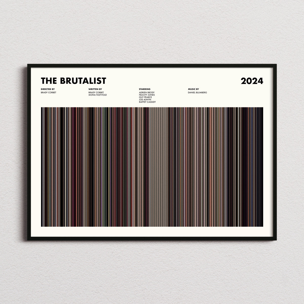 The Brutalist Movie Barcode Poster — Movie Hues