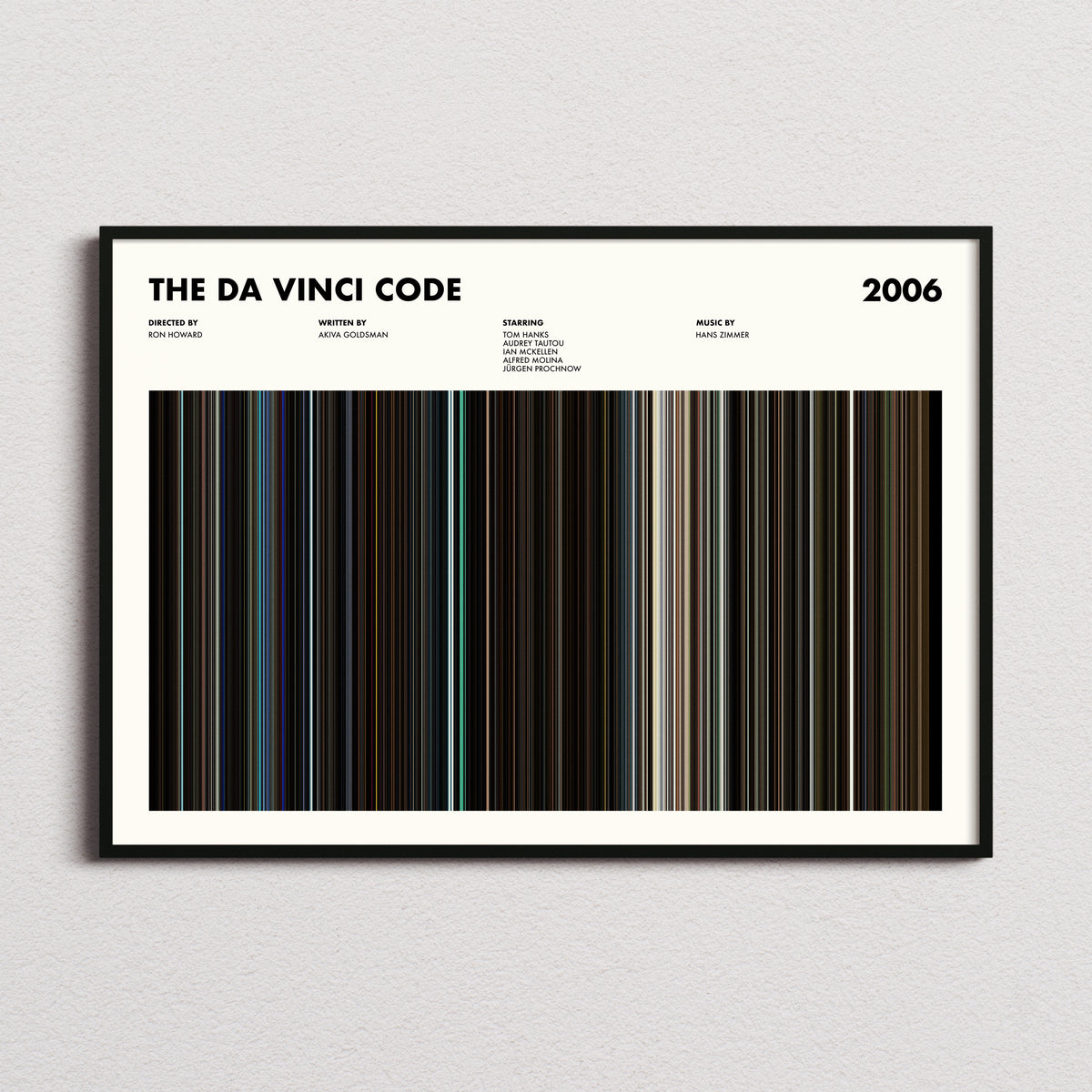 The Da Vinci Code Movie Barcode Poster — Movie Hues