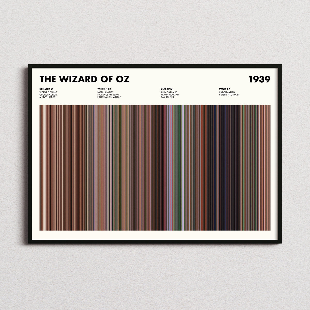 The Wizard Of Oz Movie Barcode Poster — Movie Hues