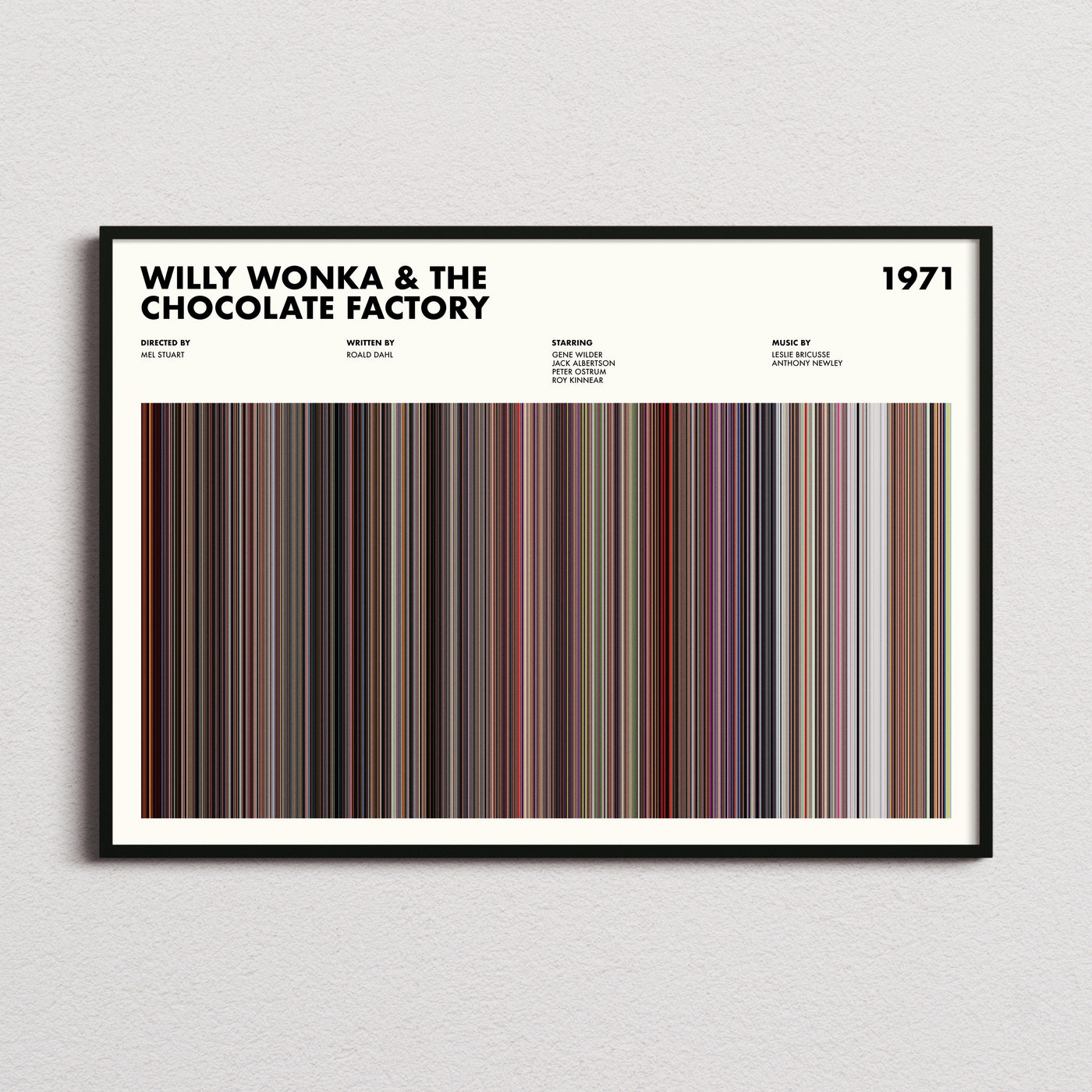Willy Wonka & The Chocolate Factory Movie Barcode Poster — Movie Hues
